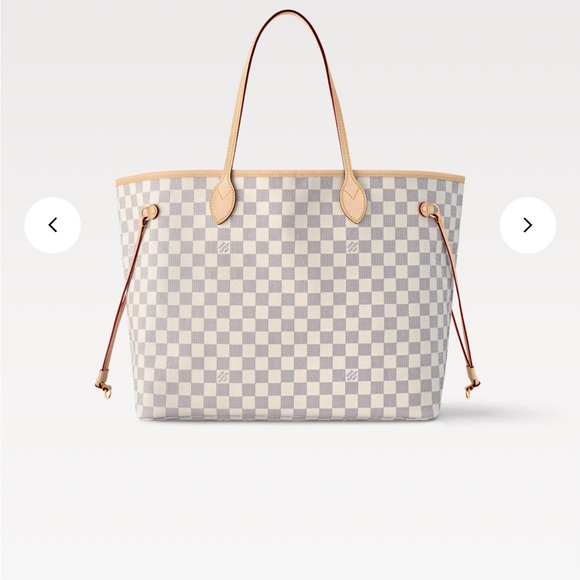 Louis Vuitton | Bags | Louis Vuitton Neverfull Gm Beige Damier Azure ...
